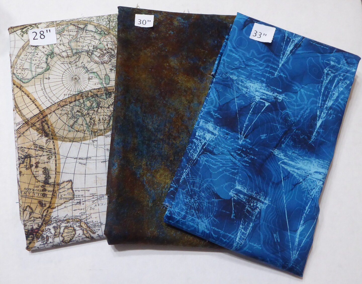 Map and Blue Ship 2 Yds 19 in Cotton Fabric Last of the Best End of ...