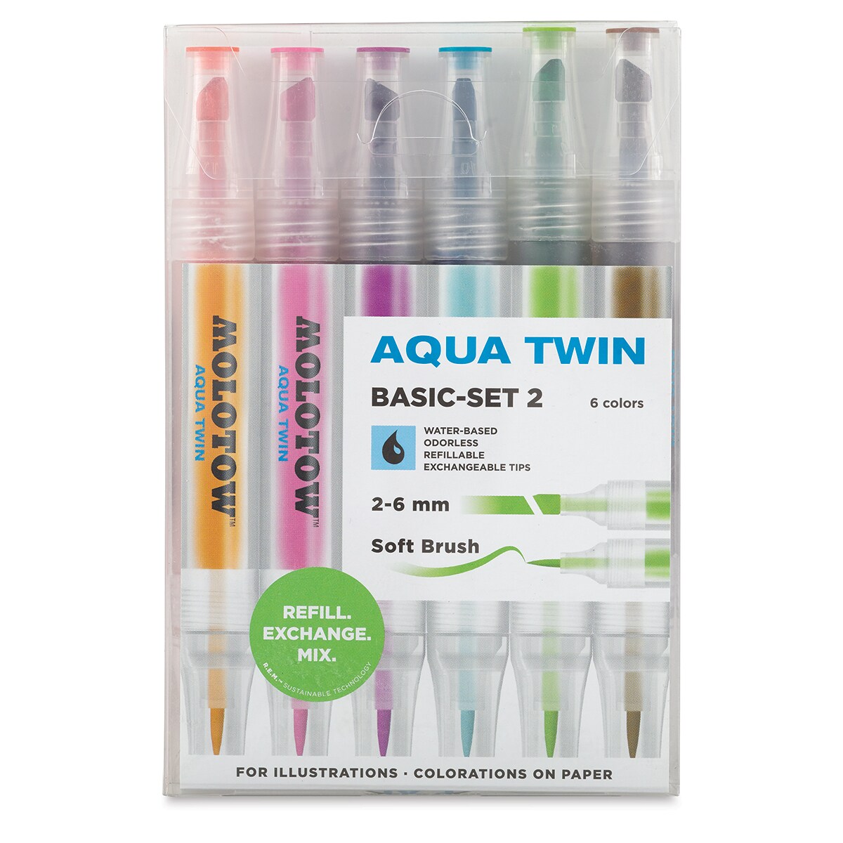 Molotow Aqua Twin Markers - Basic Colors Set 2, Set of 6 | Michaels