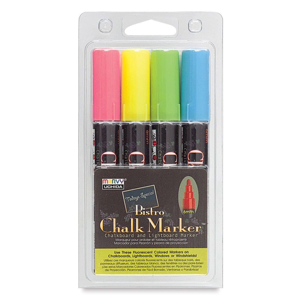 Marvy Uchida Bistro Chalk Marker Set - Assorted Colors, Set A, 6 mm ...