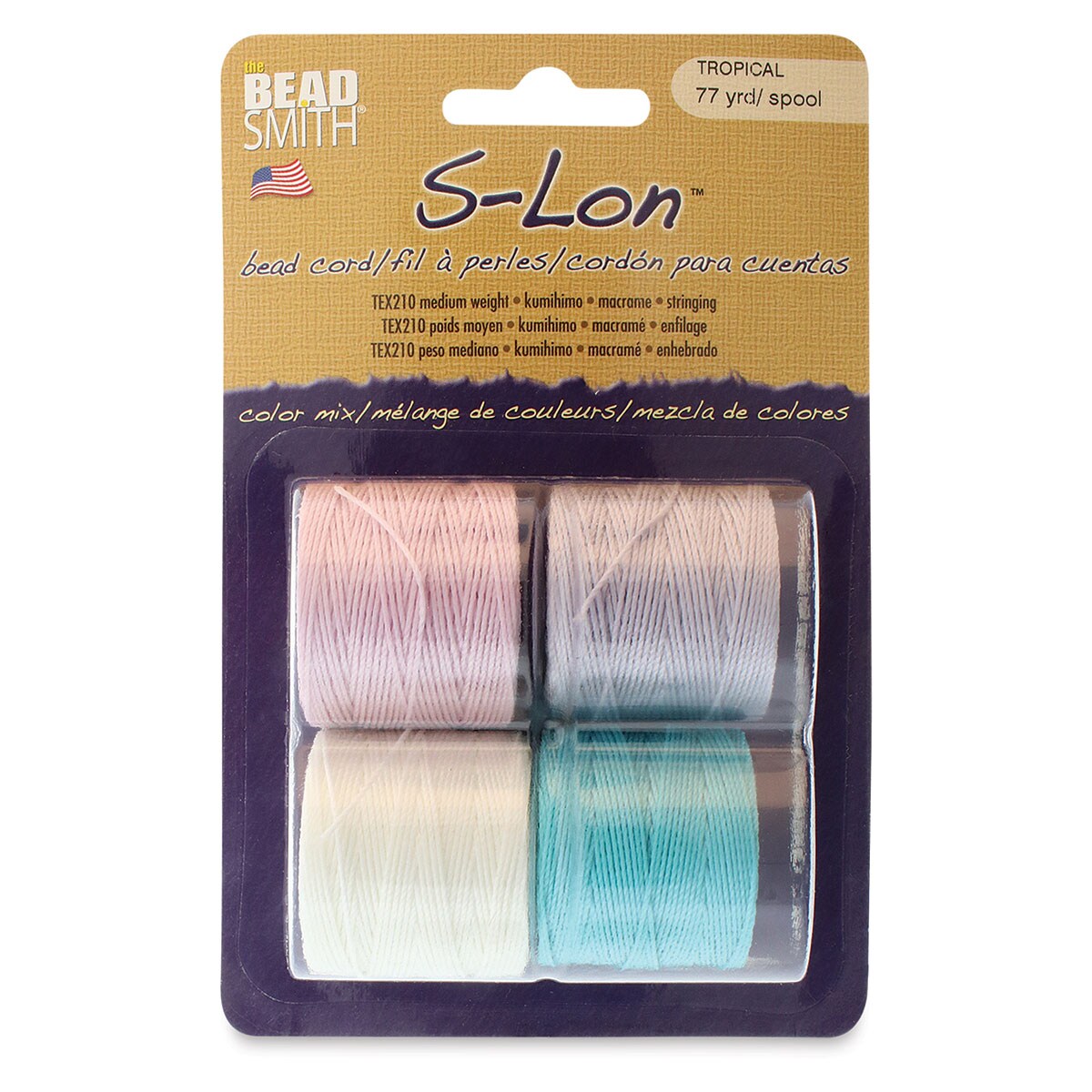 Beadsmith S-Lon Cord Pack - Pkg of 4, Tropical Colors | Michaels