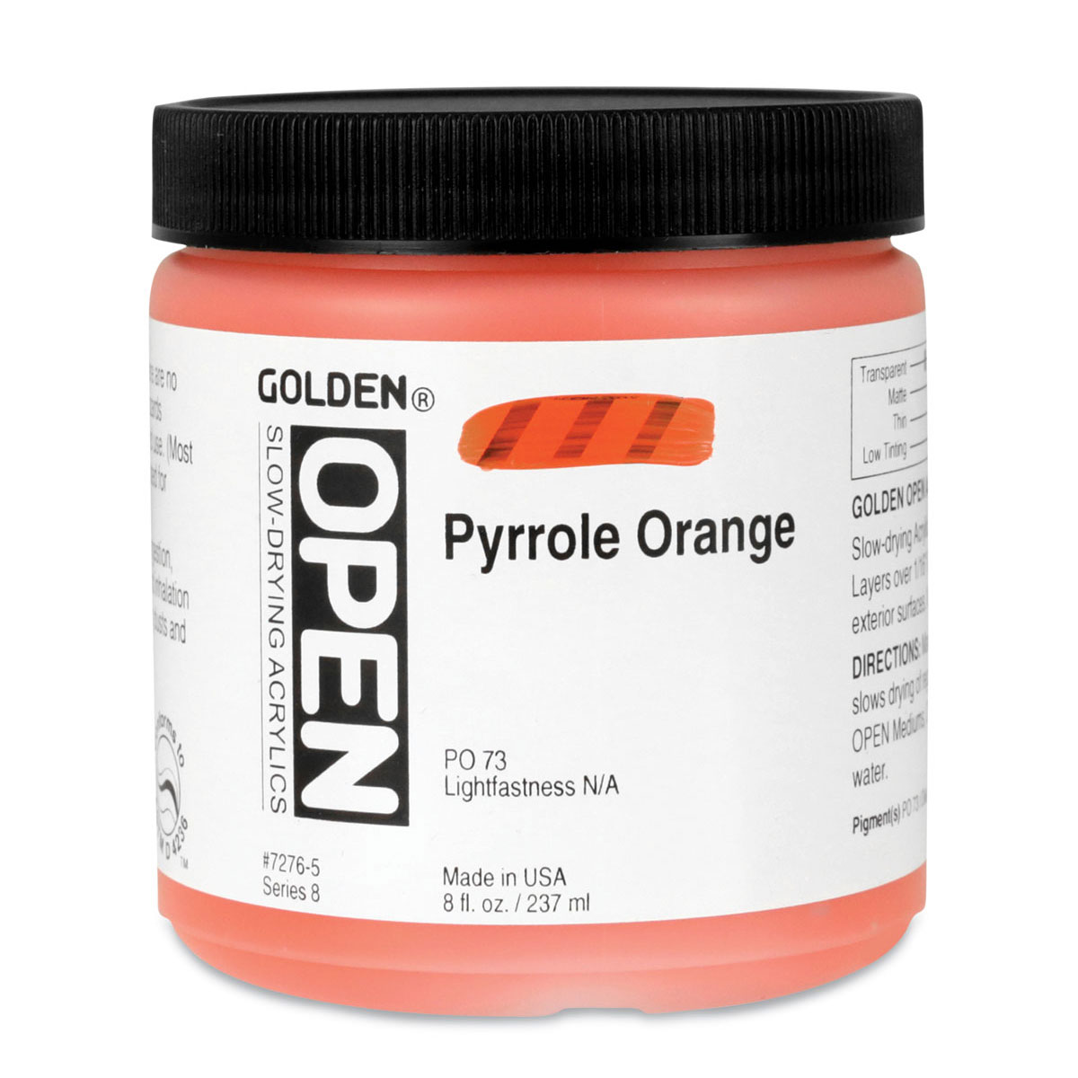 Golden Open Acrylics - Pyrrole Orange, 8 oz Jar | Michaels