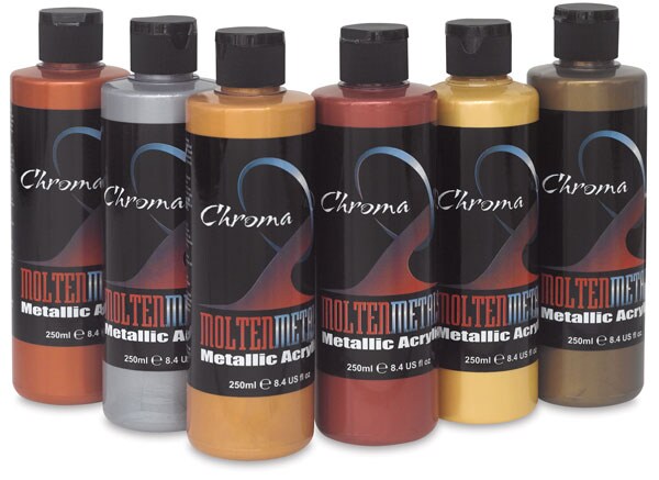 Chroma Molten Metals Acrylics - Set of 6, Traditional Colors | Michaels