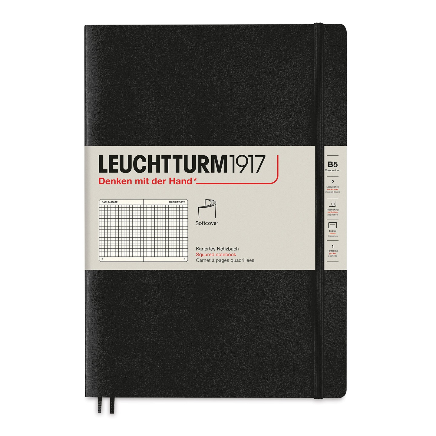 Leuchtturm1917 Squared Softcover Notebook - Black, 7" x 10" | Michaels