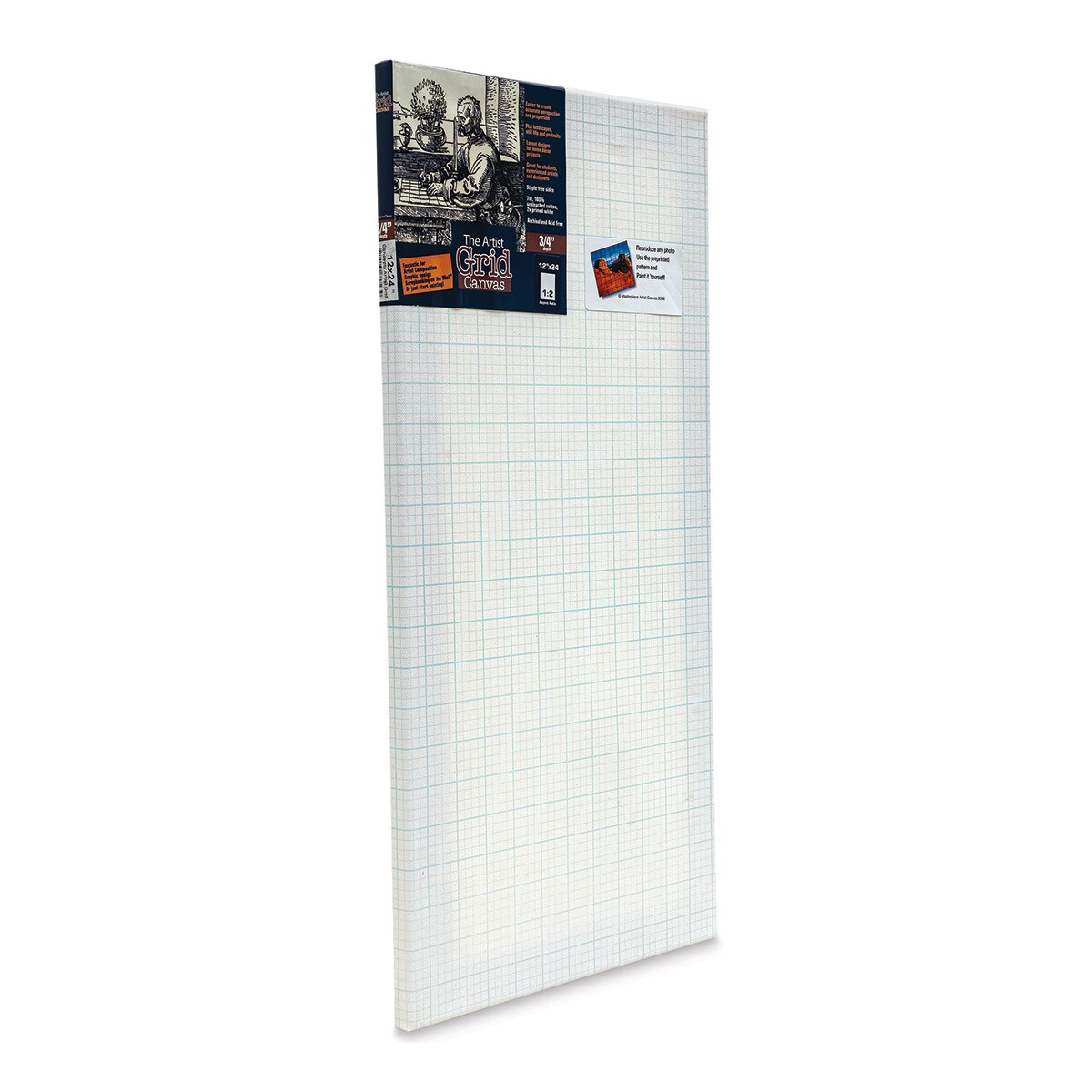 The Artist Grid 3/4" Profile Cotton Canvas - 12" x 24", Artist Grid ...