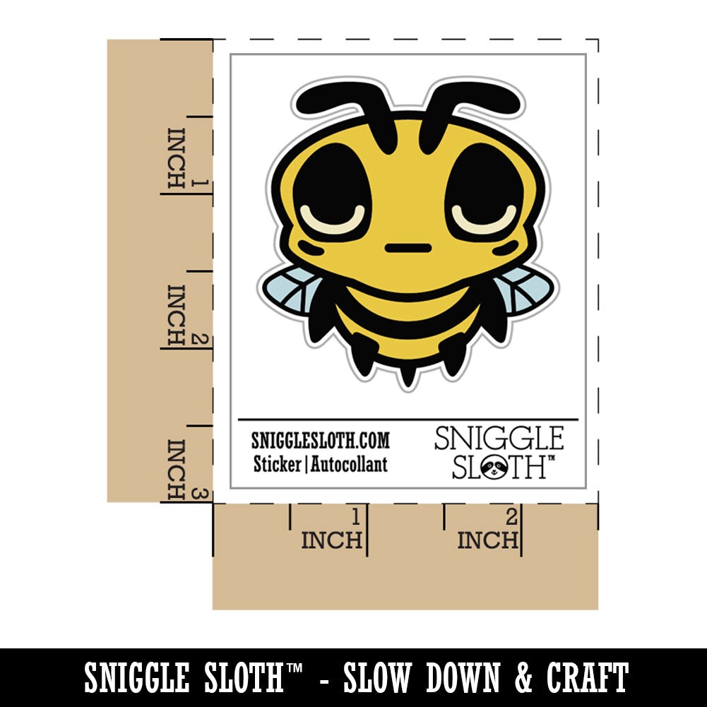 Cute Bee Sleepy Waterproof Vinyl Phone Tablet Laptop Water Bottle ...