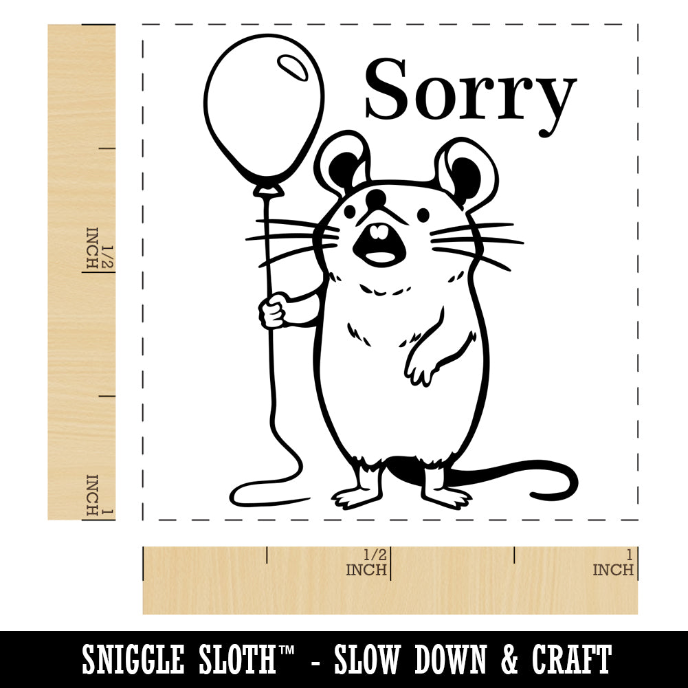 Sorry Mouse with Balloon Self-Inking Rubber Stamp Ink Stamper | Michaels