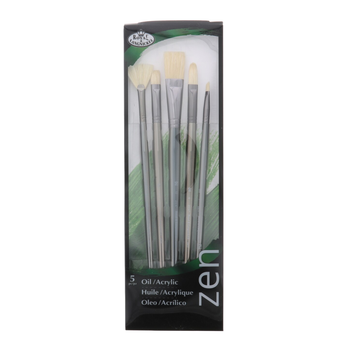 Royal Brush Zen Brush Set, Series 63, Long Handle, 5-Brushes, Count: 1 ...