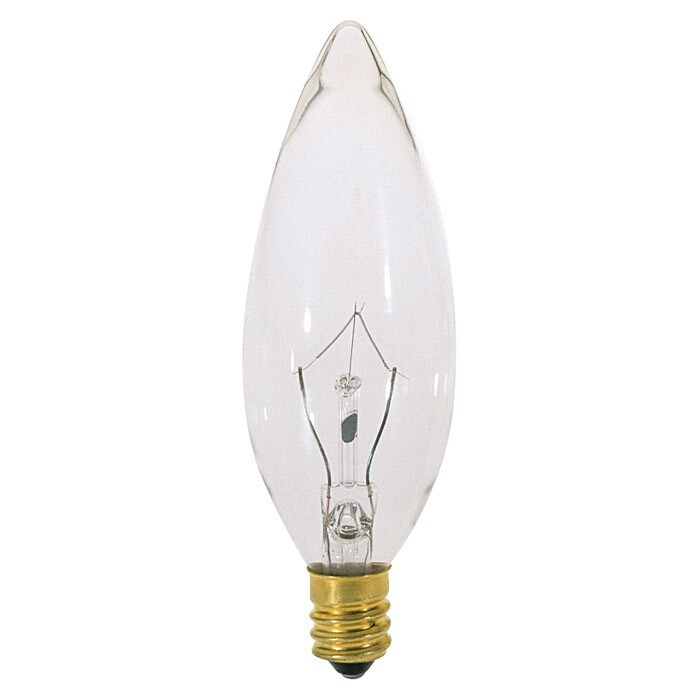 Satco S3391 40W 120V B9.5 Clear E14 Intermediate Base Incandescent bulb ...