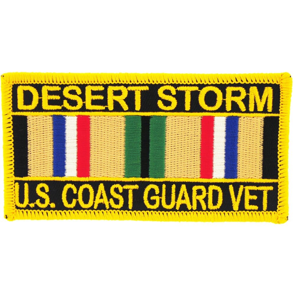 Eagle Emblems Patch-Desert Storm, US Coast Guard Service Ribbon (4 ...