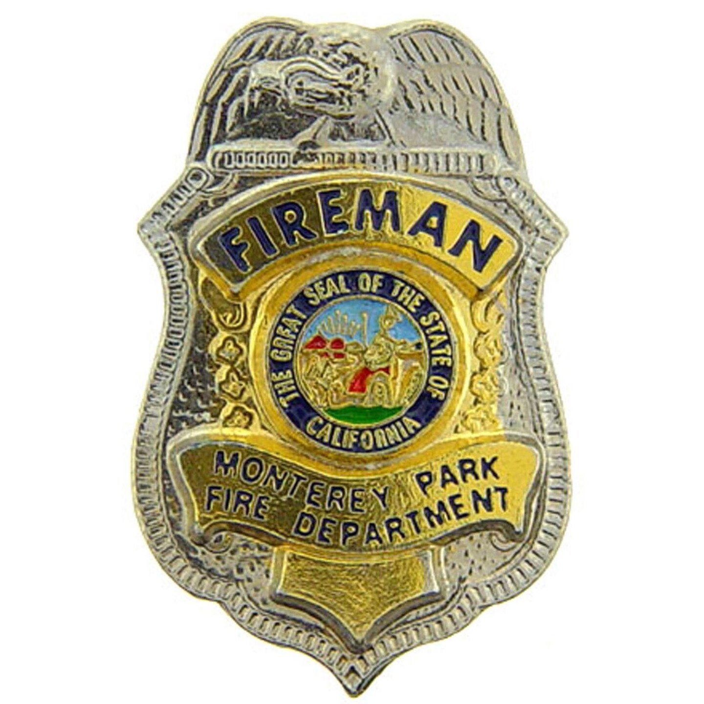 Monterrey Park Fireman Badge Pin 1" | Michaels