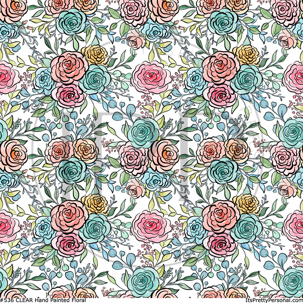 #536 CLEAR Hand Painted Floral 12x12 Pattern Vinyl | Michaels