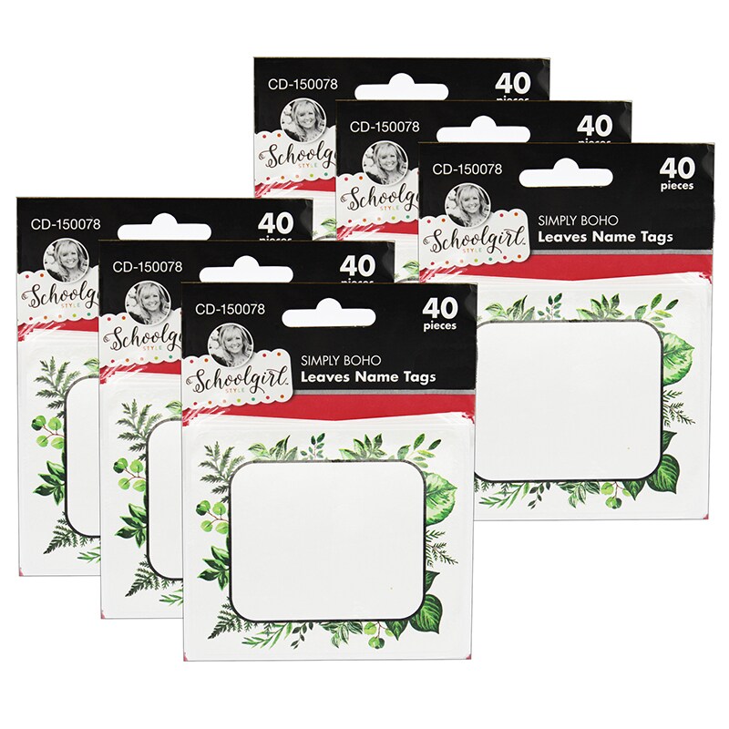 Simply Boho Leaves Name Tags, 40 Per Pack, 6 Packs | Michaels