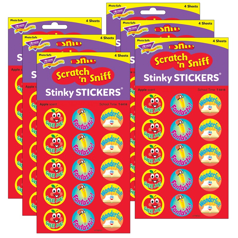 School Time/Apple Stinky Stickers®, 60 Per Pack, 6 Packs | Michaels