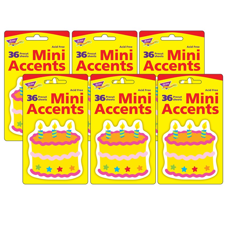 Birthday Cake Mini Accents, 36 Per Pack, 6 Packs | Michaels
