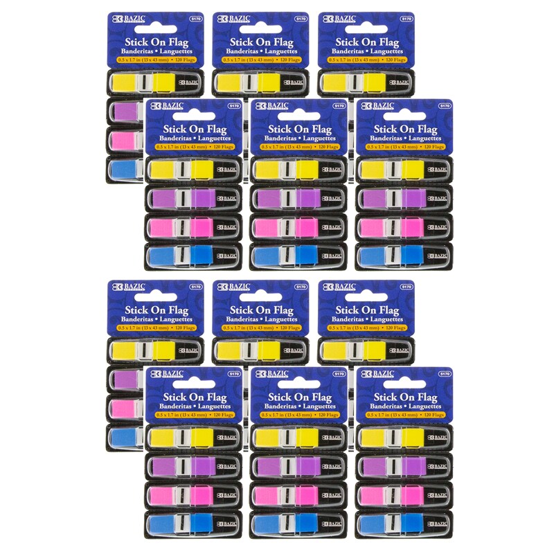 Neon Color Coding Flags with Dispenser, 120 Per Pack, 12 Packs | Michaels