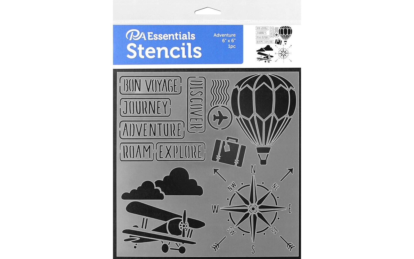 PA Ess Stencil 6x6 Adventure | Michaels