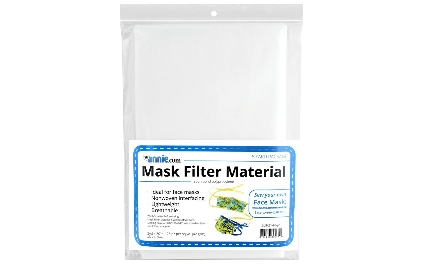 By Annie Mask Filter Material 20"x5yd White | Michaels
