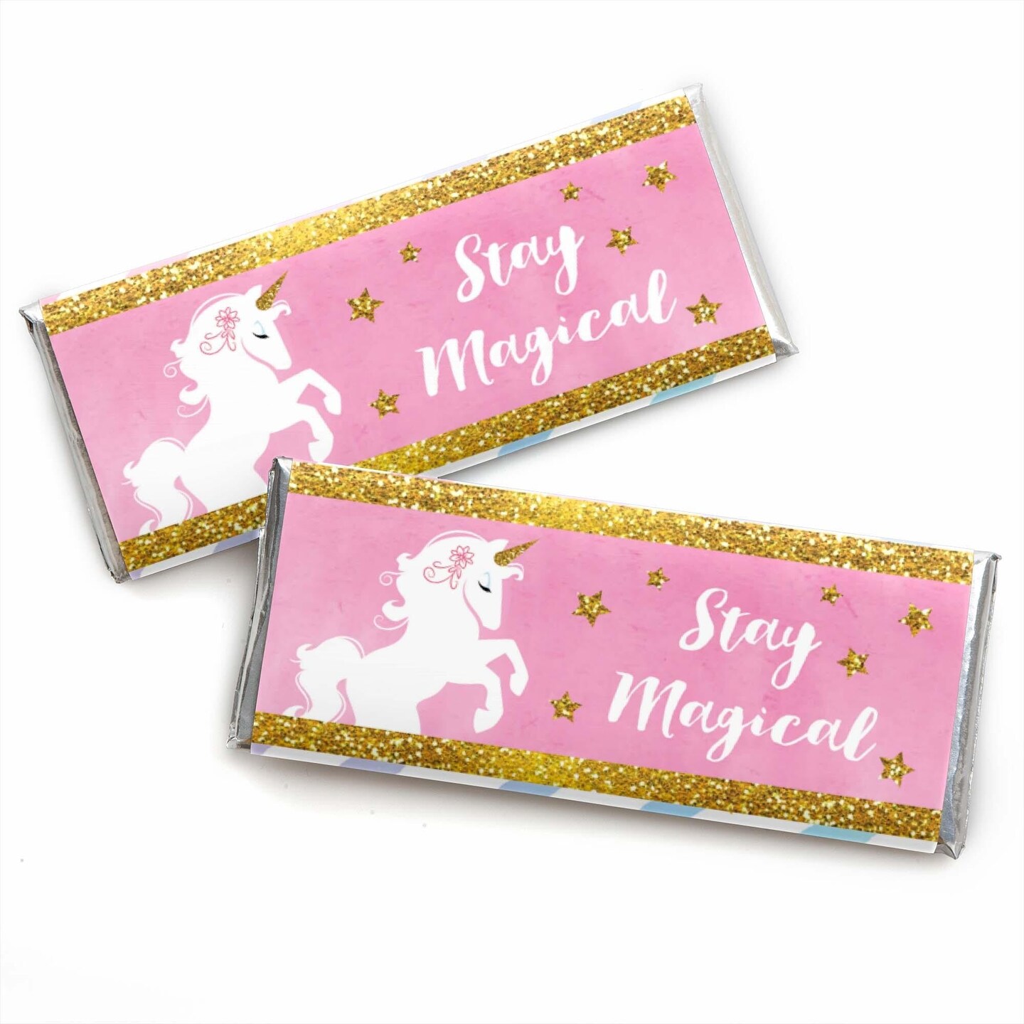 Big Dot of Happiness Rainbow Unicorn - Candy Bar Wrapper Magical ...