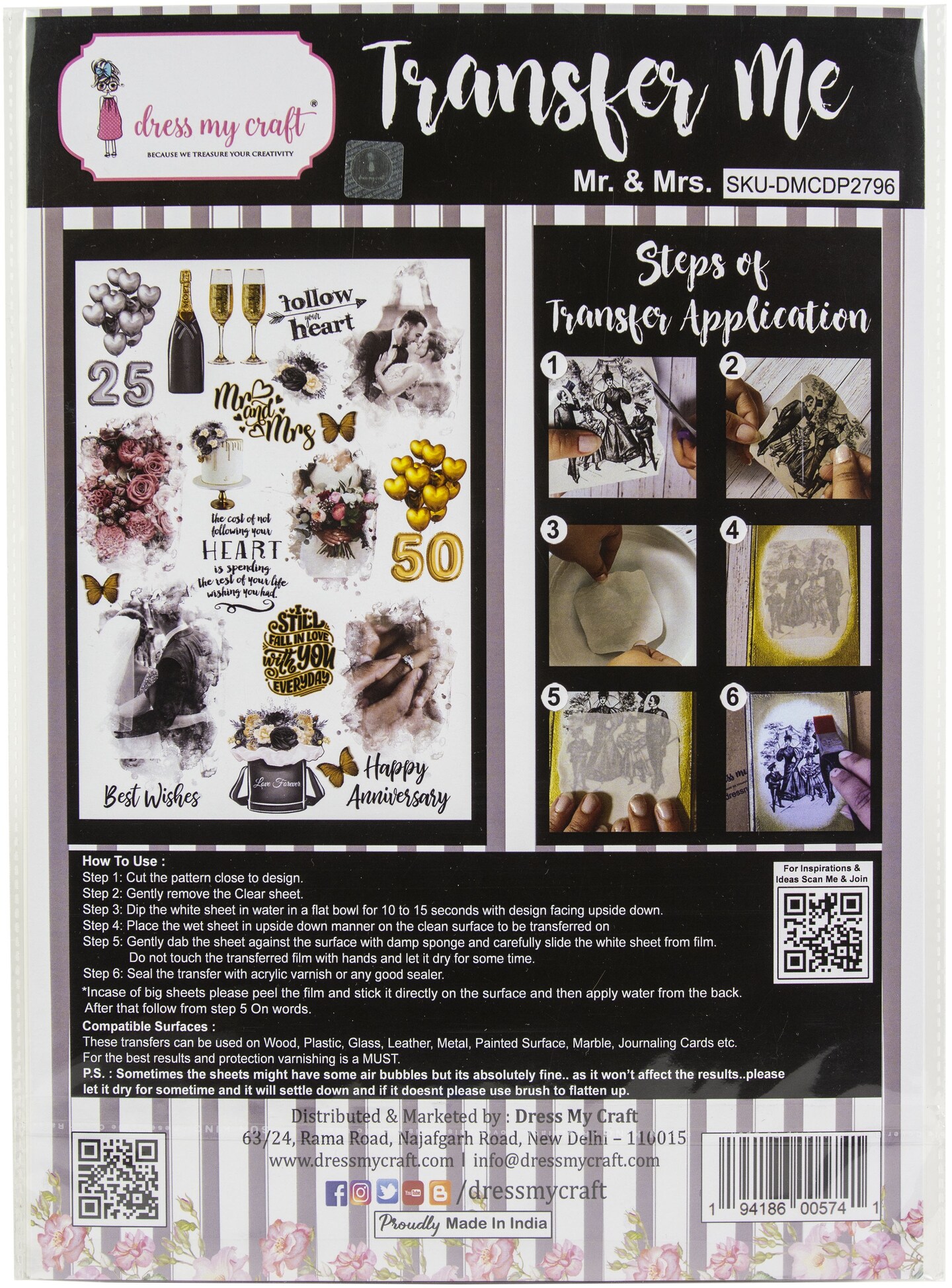 Dress My Craft Transfer Me Sheet A4-Mr. & Mrs. | Michaels