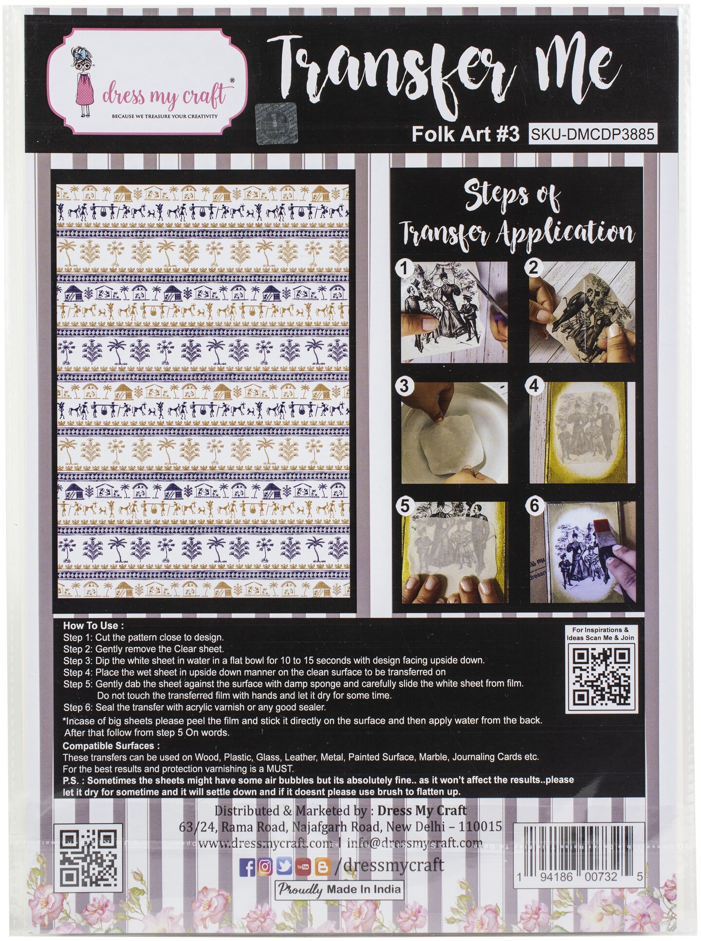 Dress My Craft Transfer Me Sheet A4-Folk Art #3 | Michaels