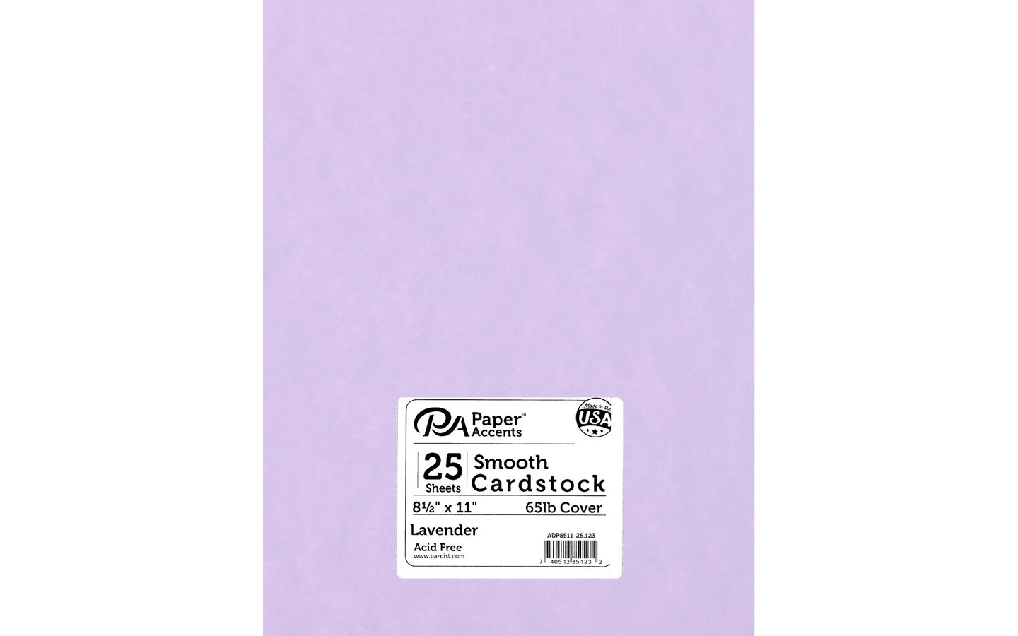 PA Paper Accents Smooth Cardstock 8.5" x 11" Lavender, 65lb colored ...