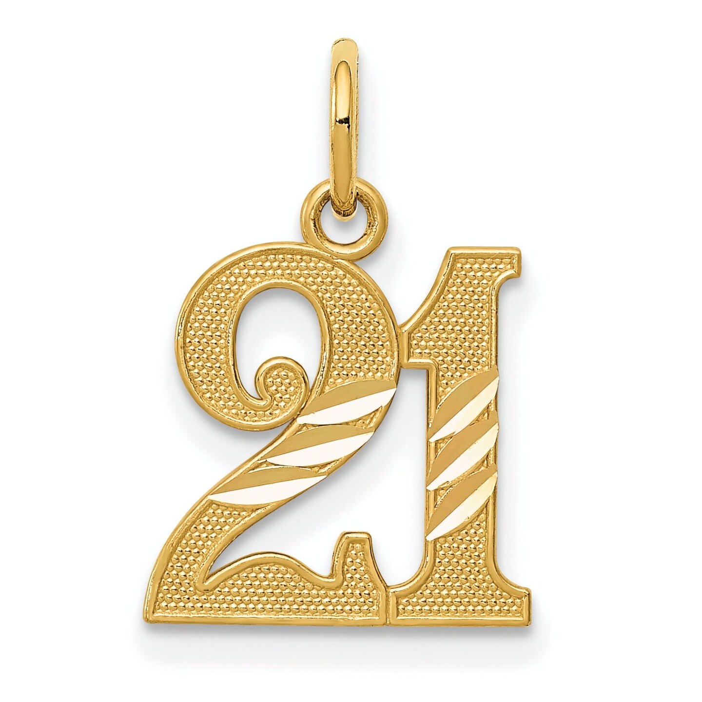 14K Yellow Gold 21 Pendant Charm Jewelry FindingKing 18mm x 12mm | Michaels