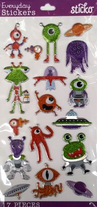 Sticko Alien Character Dimensional Glitter Stickers | Michaels