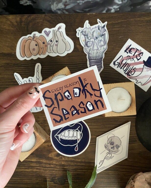 Spooky Season vinyl sticker, every season is spooky, creepy font ...
