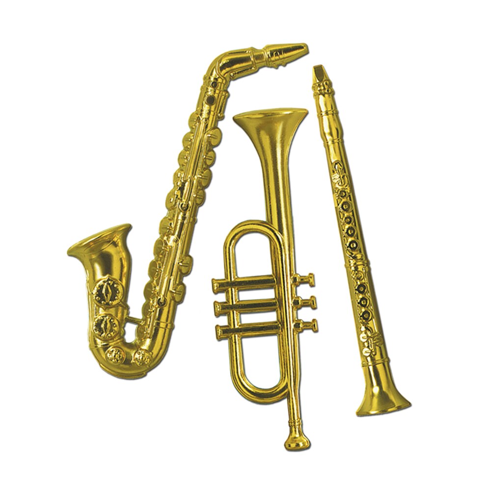 Beistle Gold Plastic Musical Instruments 17"-21" - 12 Pack (3 Per ...