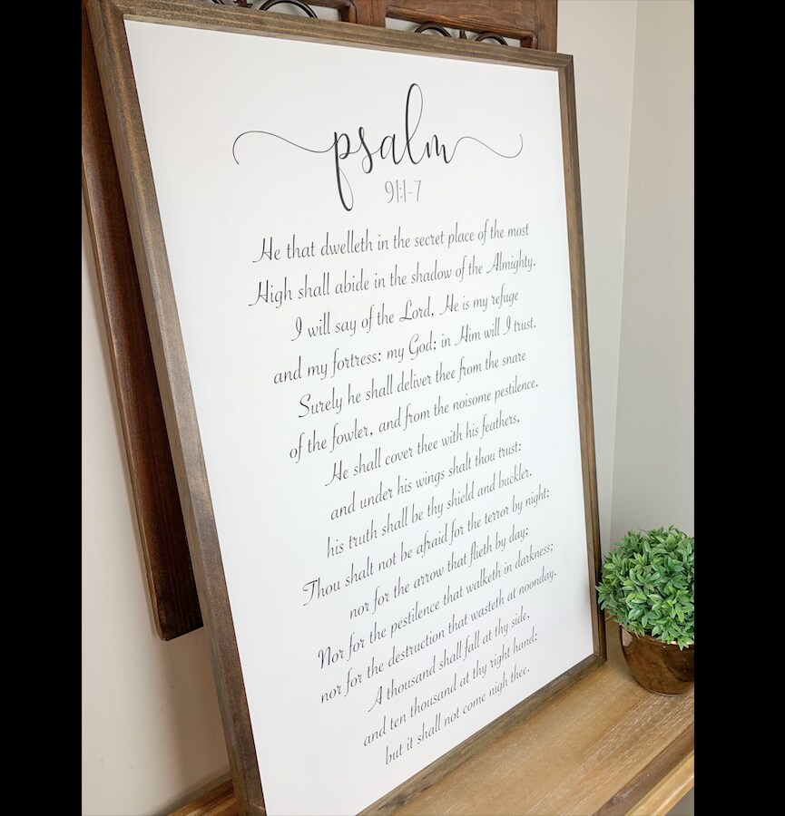 Rustic Home Decor | Psalm 91 | Bible Scripture Sign | Large Farmhouse ...
