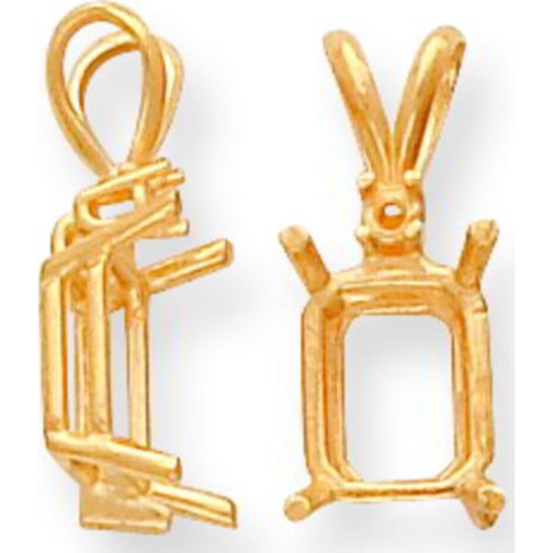 14K Gold 4 Prong 5x3mm Emerald Cut Pendant Setting | Michaels