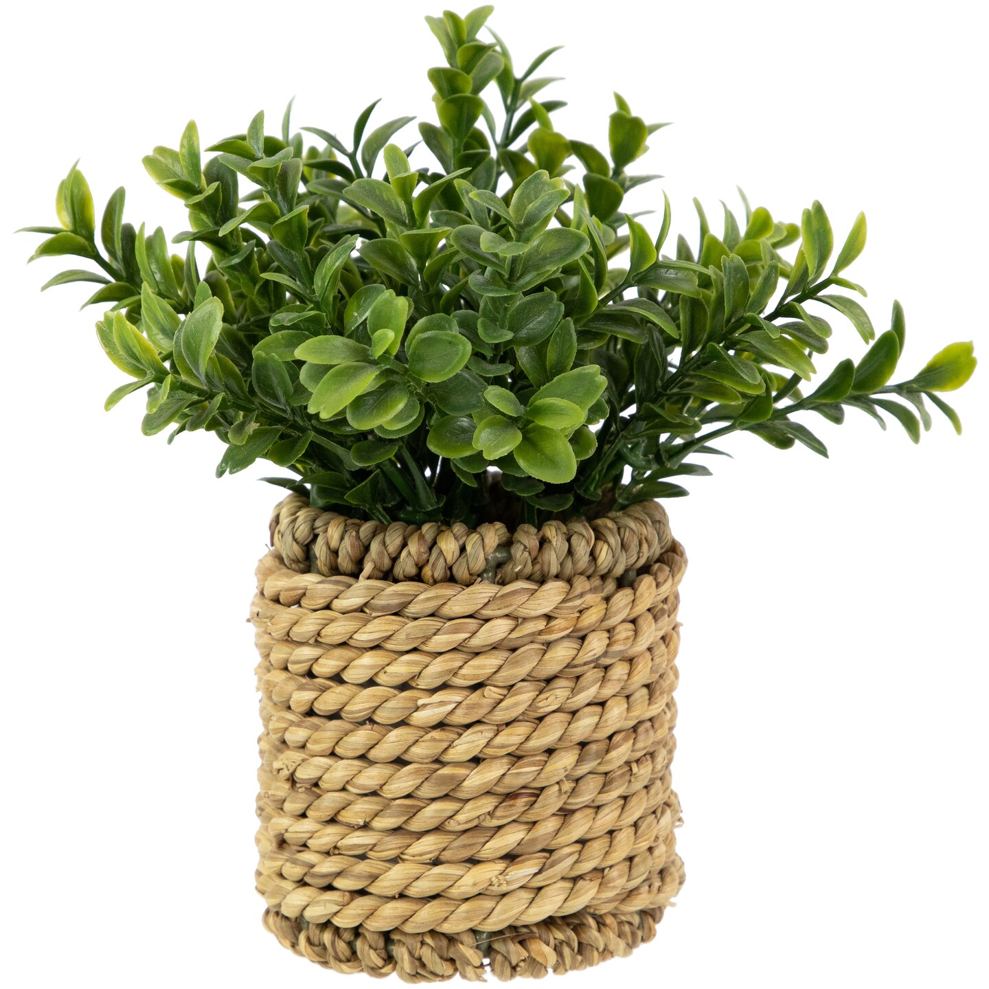 Northlight Milan Leaf Artificial Mini Bush In Rattan Basket - 7" | Michaels