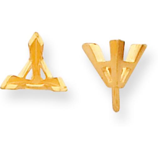 14K Gold 3 Prong Triangle Peg V-End Setting 8mm | Michaels