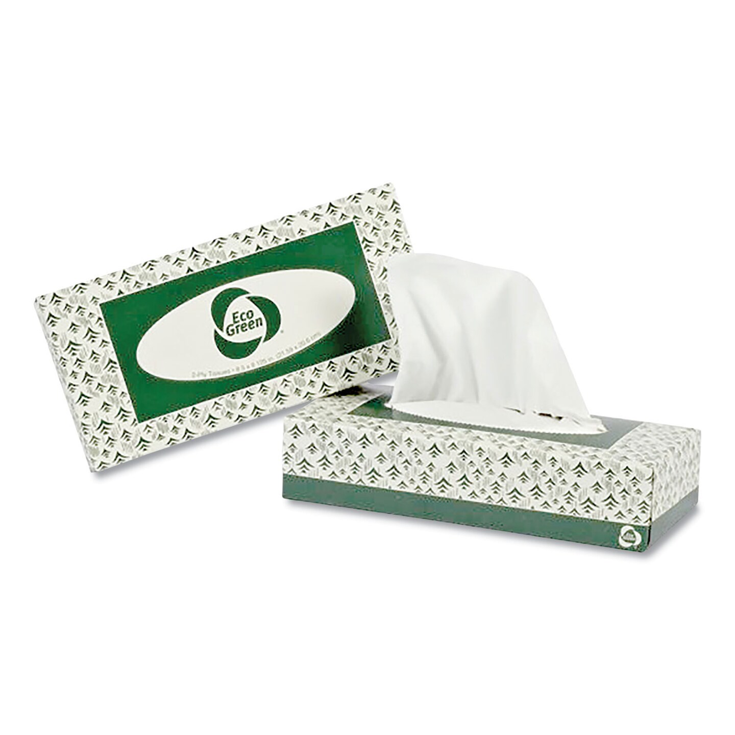 Eco Green Recycled Two-Ply Facial Tissue, White, 150 Sheets/Box, 20 ...
