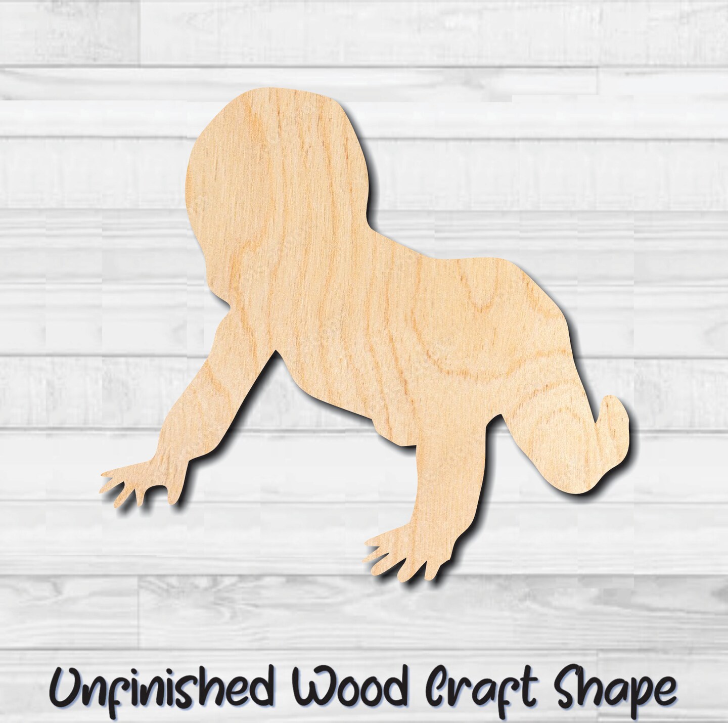 Baby Silhouette 3 Unfinished Wood Shape Blank Laser Engraved Cutout ...