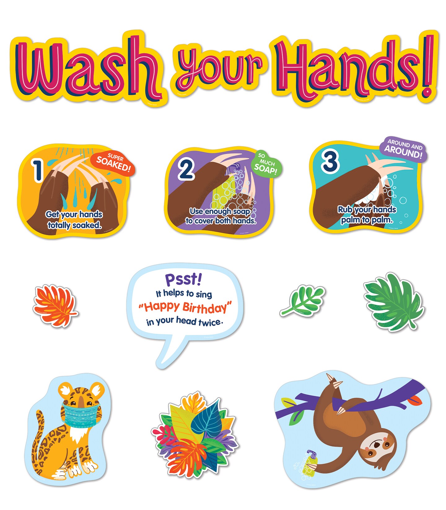 Carson Dellosa One World Wash Your Hands Bulletin Board Set, Carson ...