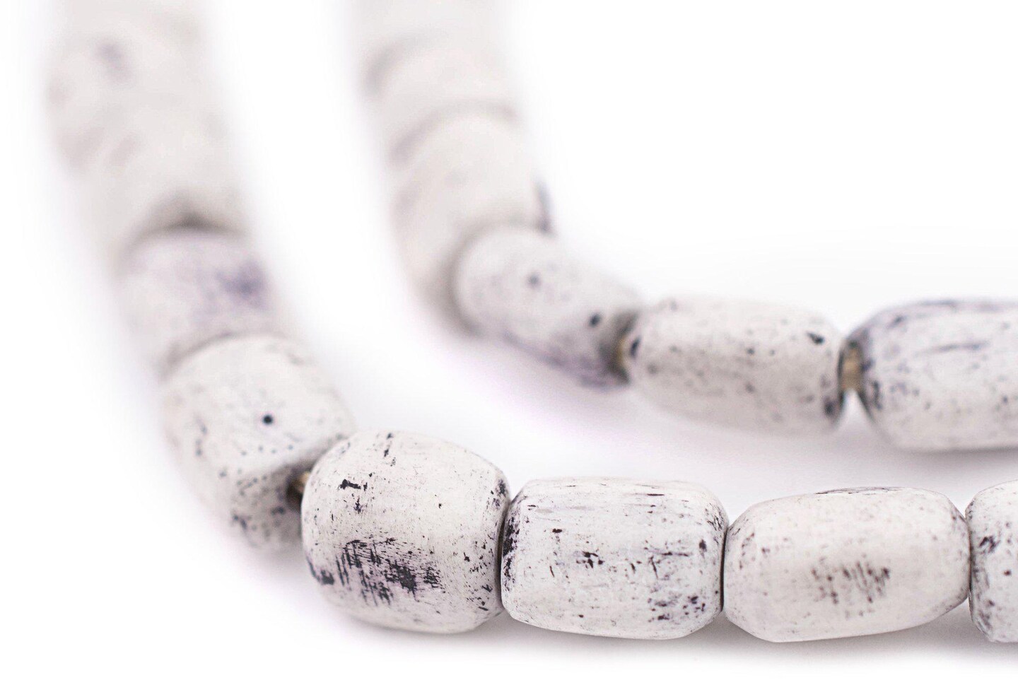 Washed Grey Bone Beads - Full Strand of Fair Trade African Beads - The ...