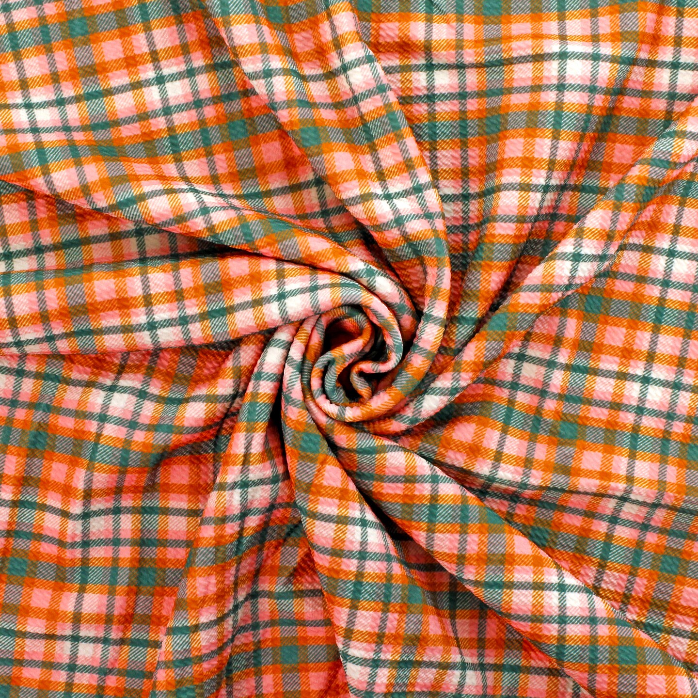 Pink and Green Fall Plaid Bullet Fabric | Michaels