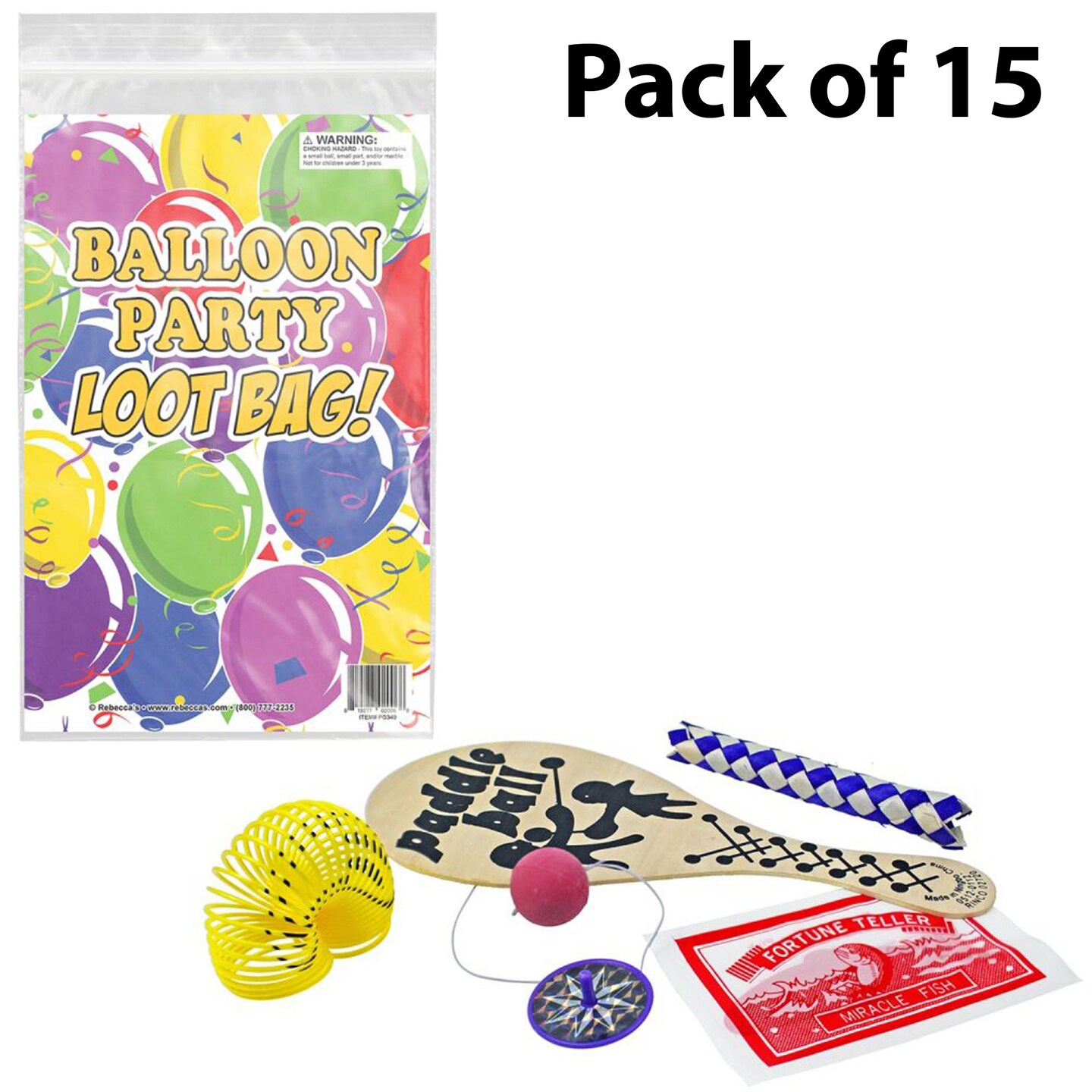 Balloon Party Loot Bag 6 x 10 inch easy open, Easy close recolorable ...