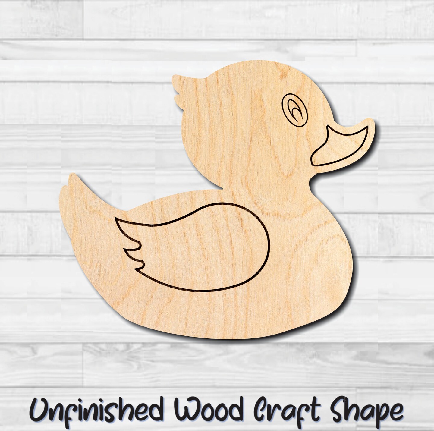 Rubber Ducky Bath Toy Unfinished Wood Shape Blank Laser Engraved Cutout ...