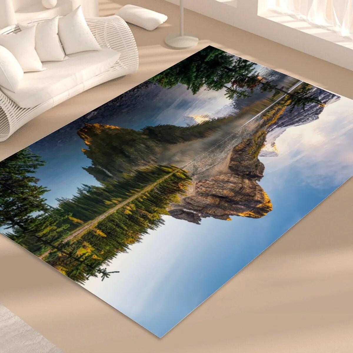 A Mountains Reflection Foldable Rectangular Floor Mat | MakerPlace by ...