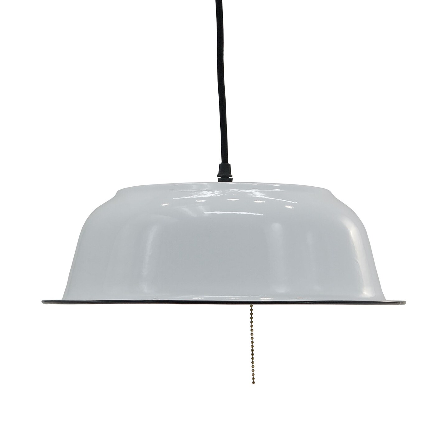 Creative Design 14" White and Black Inverted Bowl Shade Hanging Pendant ...