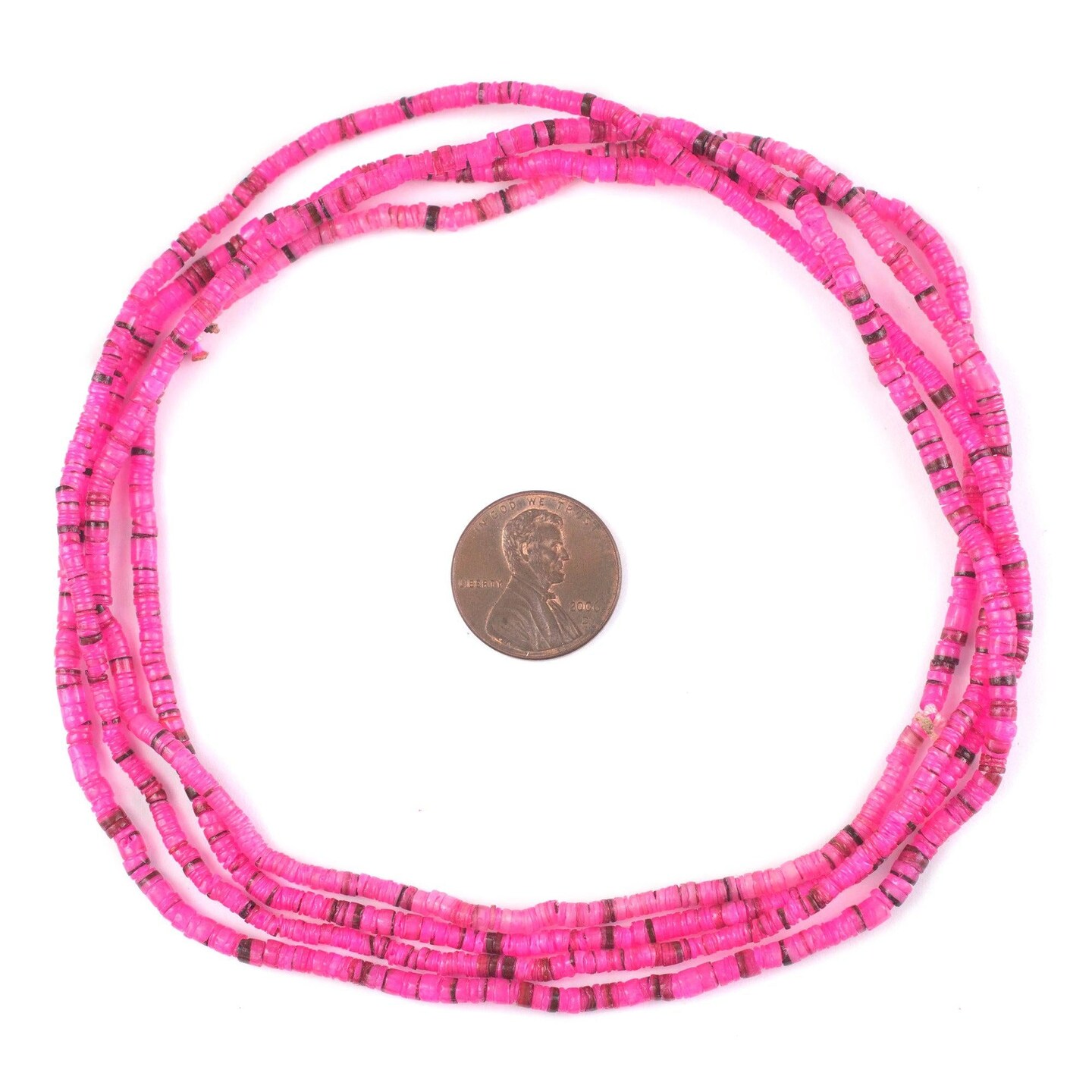 TheBeadChest Fuchsia Pink Natural Shell Heishi Beads (3mm) | Michaels
