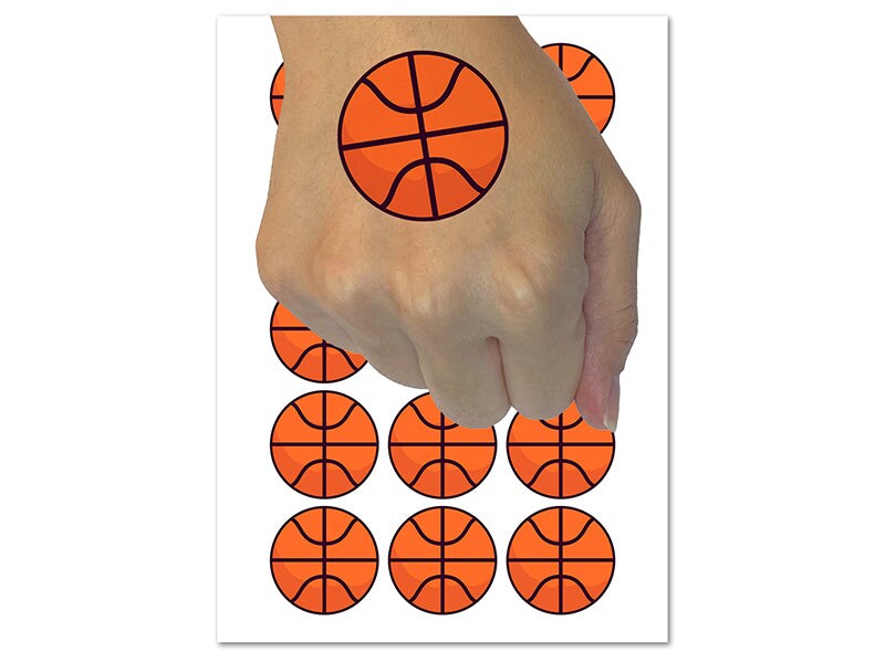 Basketball Sports Ball Temporary Tattoo Water Resistant Fake Body Art ...