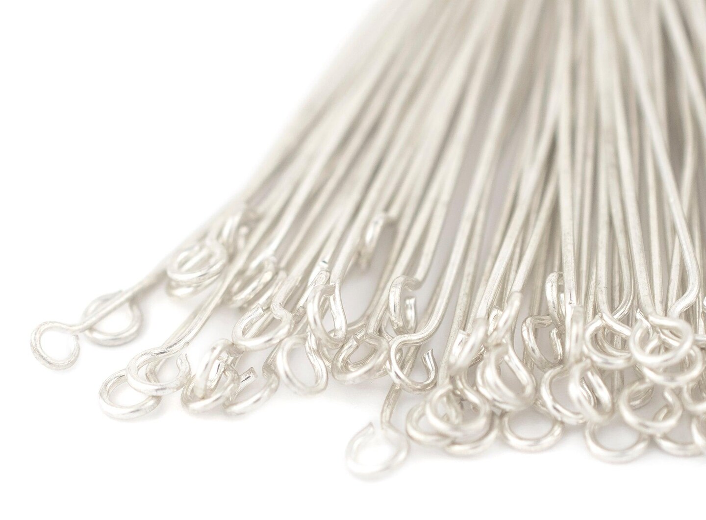 TheBeadChest Silver 21 Gauge 2.5 Inch Eye Pins (Approx 100 pieces ...