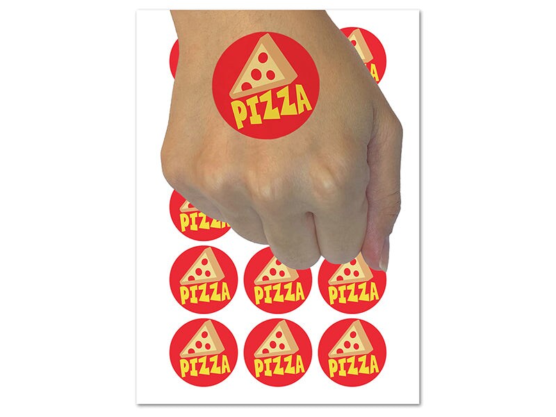 Pizza Slice with Text Temporary Tattoo Water Resistant Fake Body Art ...