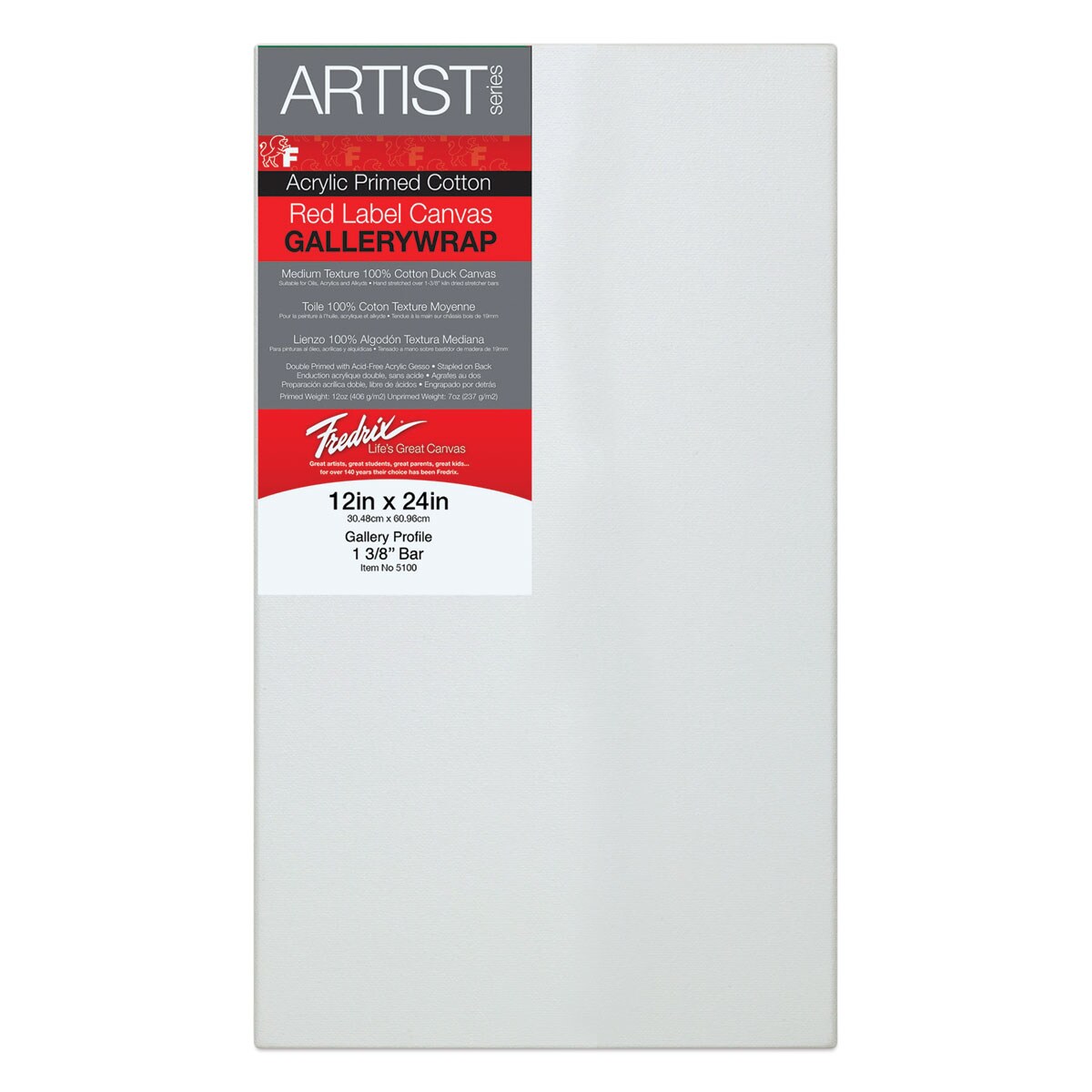 Fredrix Profile Cotton Canvas - 12" x 24", Gallerywrap | Michaels