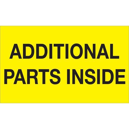 Tape Logic Labels, "Additional Parts Inside", 3" x 5", Fluorescent ...