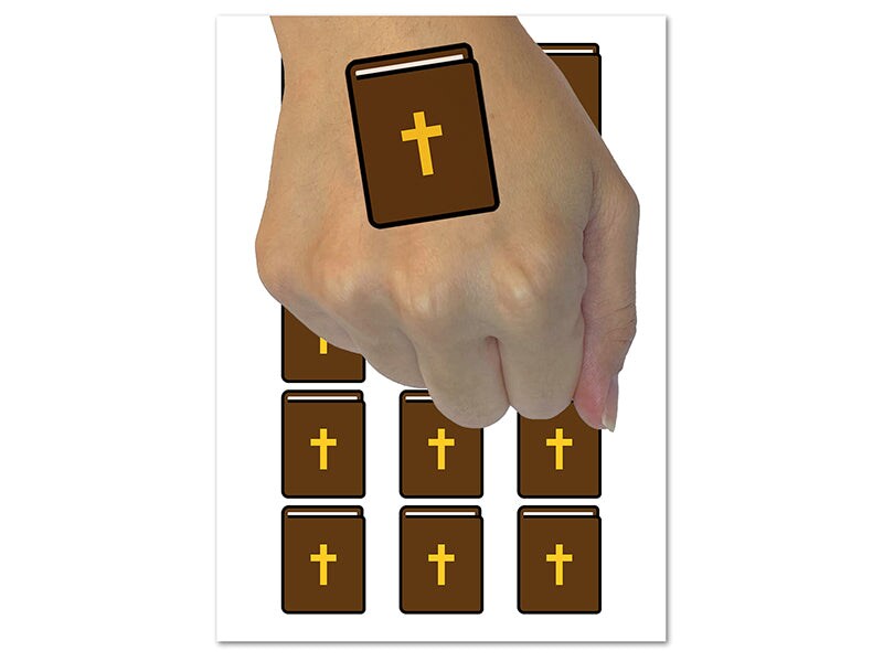 Bible Christian Cross Icon Temporary Tattoo Water Resistant Fake Body ...