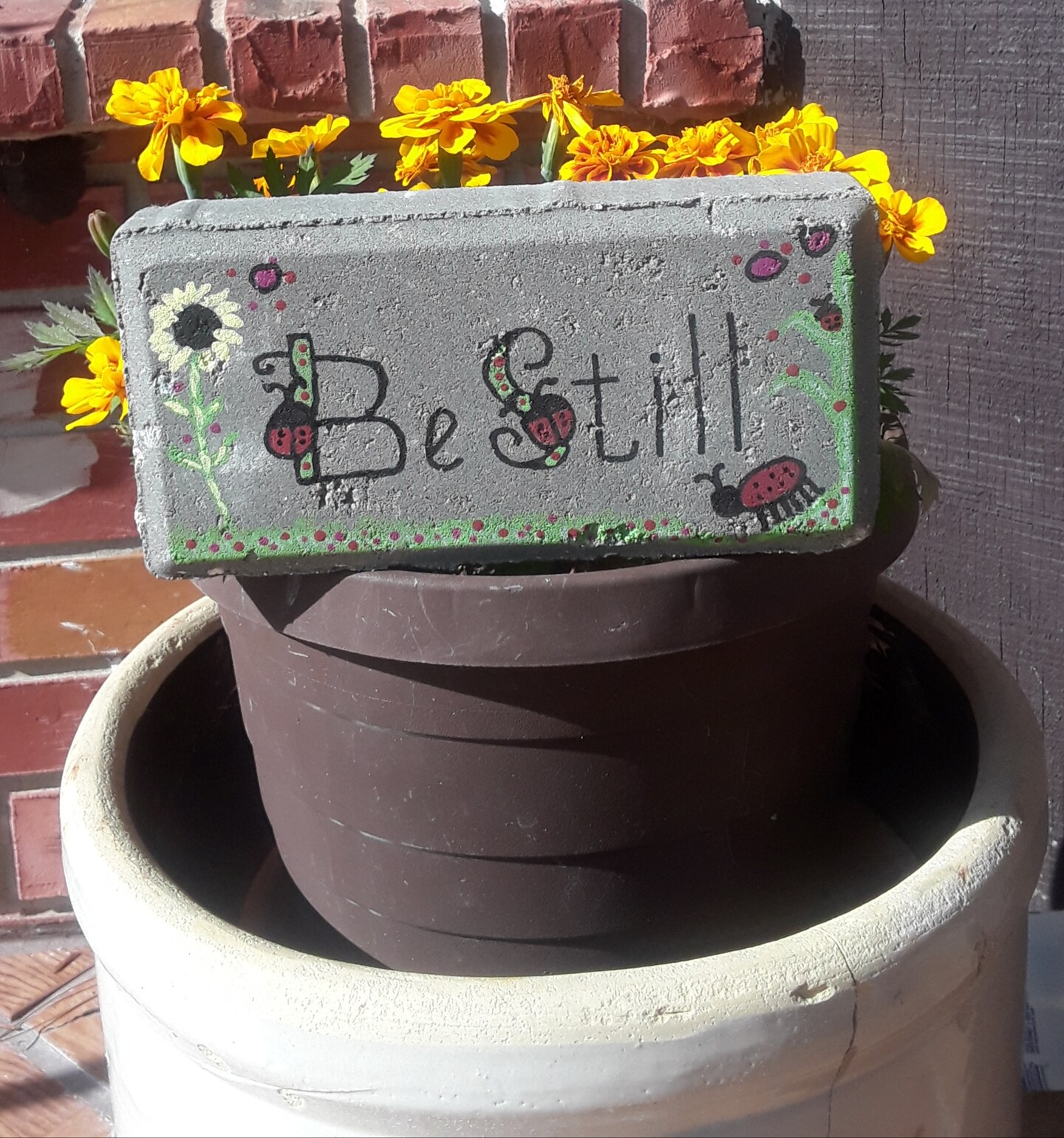 Painted Garden Bricks, Scripture Themed, Painted Brick Doorstops ...